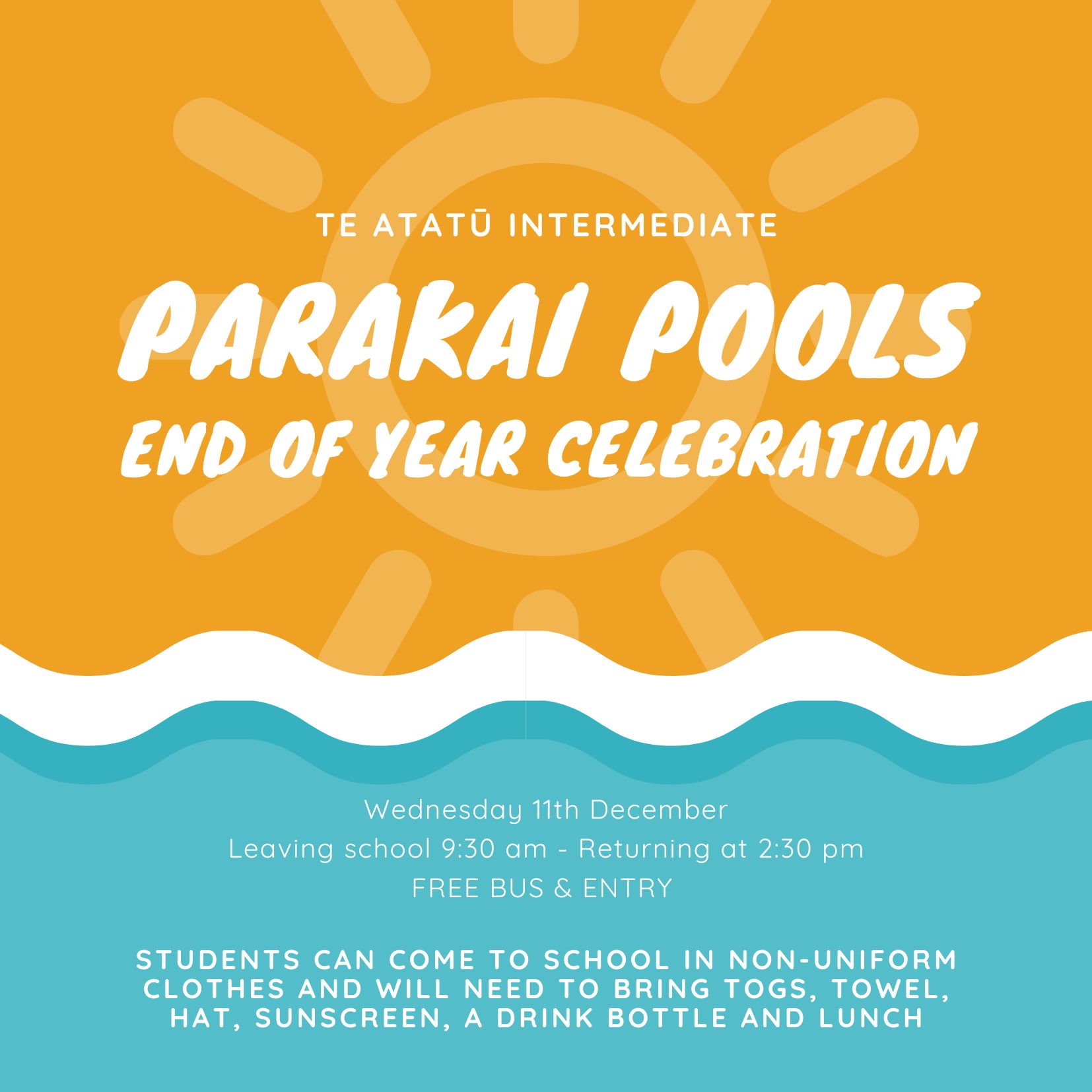 Parakai Pools Trip - Te Atatū Intermediate School